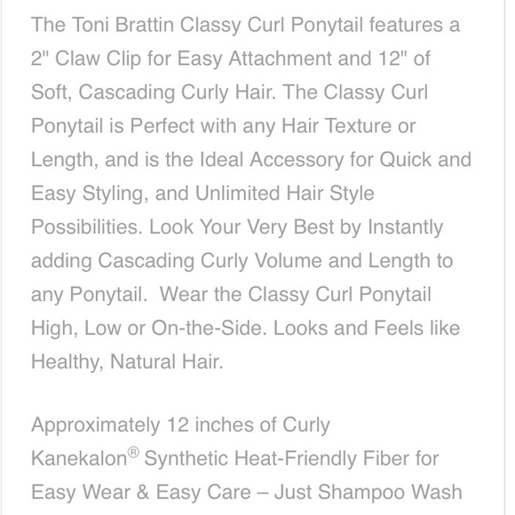 Toni Brattin | Hair | Toni Brattin Dark Red Curly Ponytail Hair Clip ...
